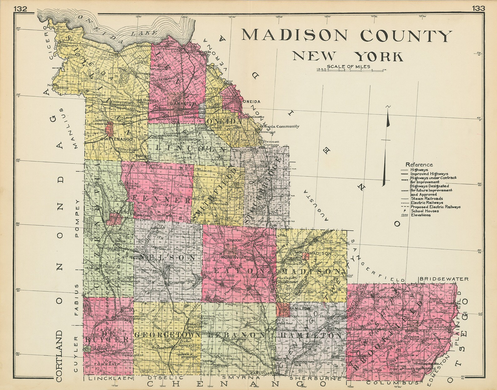 MADISON County, New York 1912 Map, Replica or GENUINE ORIGINAL - Etsy