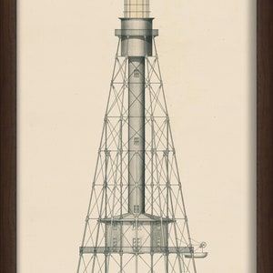 ALLIGATOR REEF LIGHT, Florida - Drawing and Plan of the Lighthouse as ...