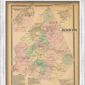 JERICHO, Vermont - 1869 Map - Etsy