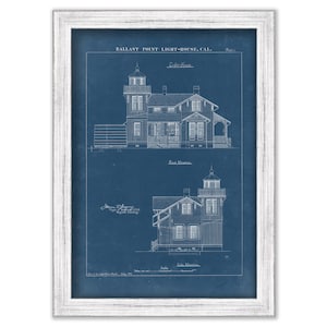 BALLAST POINT LIGHTHOUSE, California - Blueprint Drawing and Plan of ...