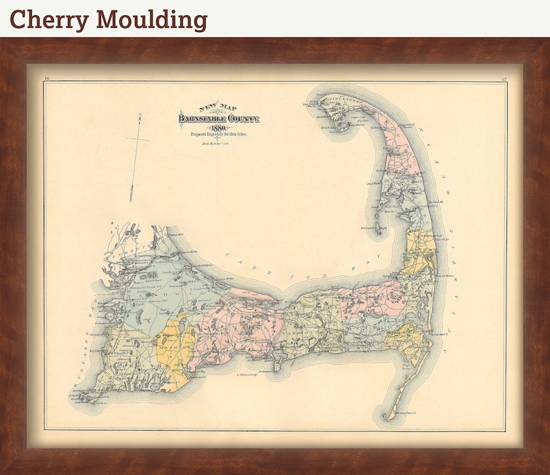 CAPE Cod/barnstable County Massachusetts 1880 Map - Etsy