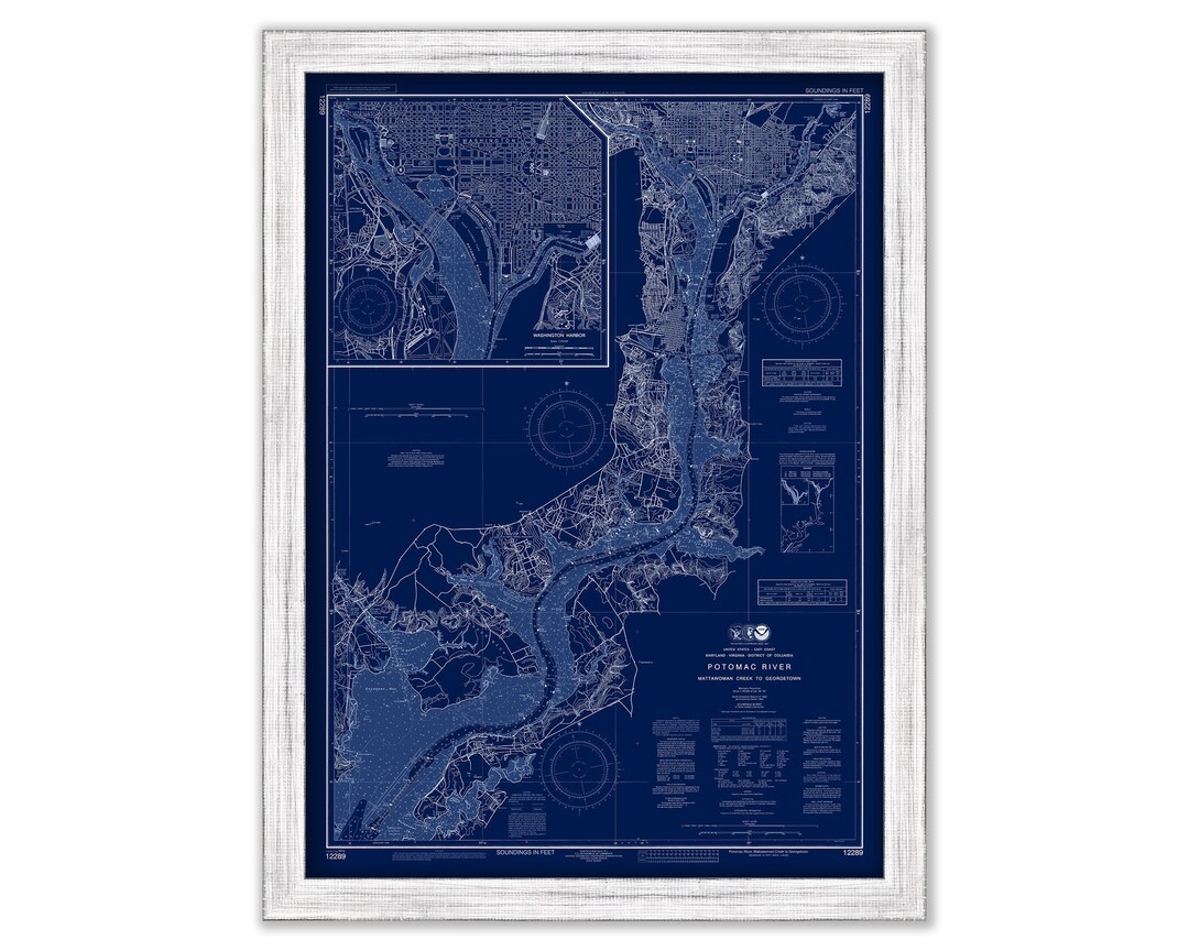 WASHINGTON HARBOR, Washington D. C. - Nautical Chart Blueprint ...