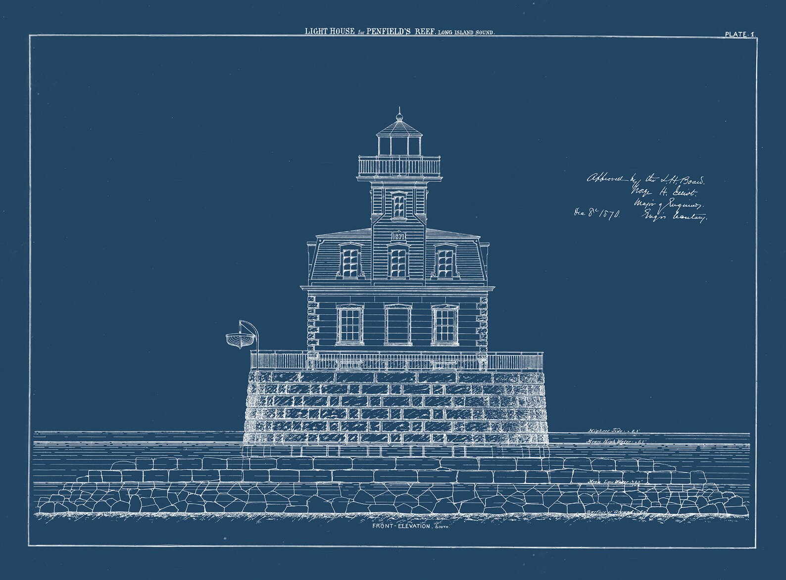 PENFIELD REEF LIGHTHOUSE, Fairfield County, Connecticut - Blueprint ...