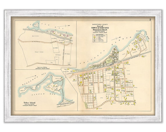 Monument Beach and Tobey Island Town of BOURNE Massachusetts | Etsy
