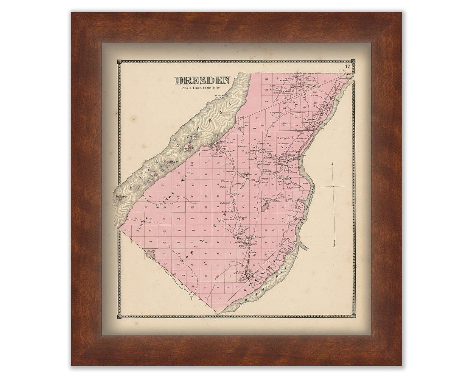 Town of DRESDEN New York 1866 Map | Etsy
