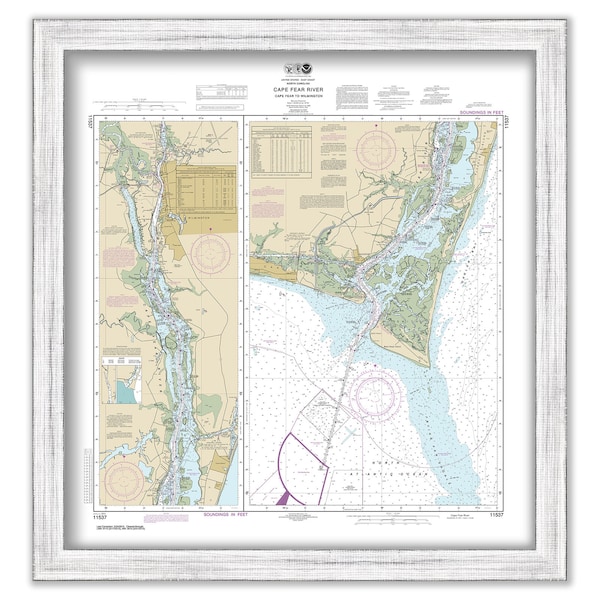 Cape Fear Nautical Chart - Etsy