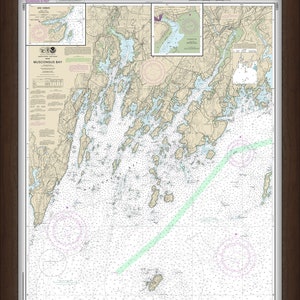 MUSCONGUS BAY and MONHEGAN Island, Maine 2019 Nautical Chart - Etsy