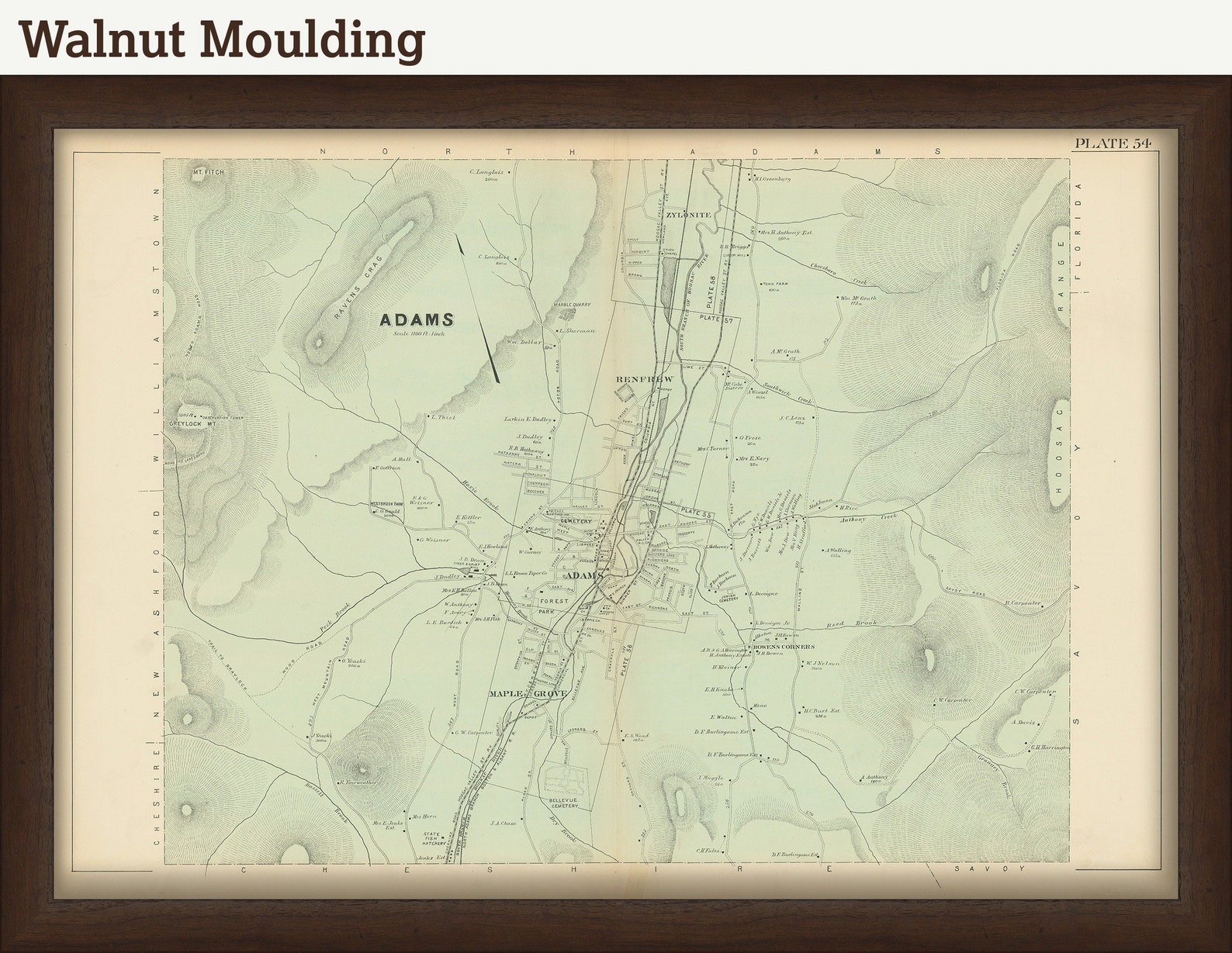 ADAMS, Massachusetts 1904 Map - Replica or Genuine Original - Etsy