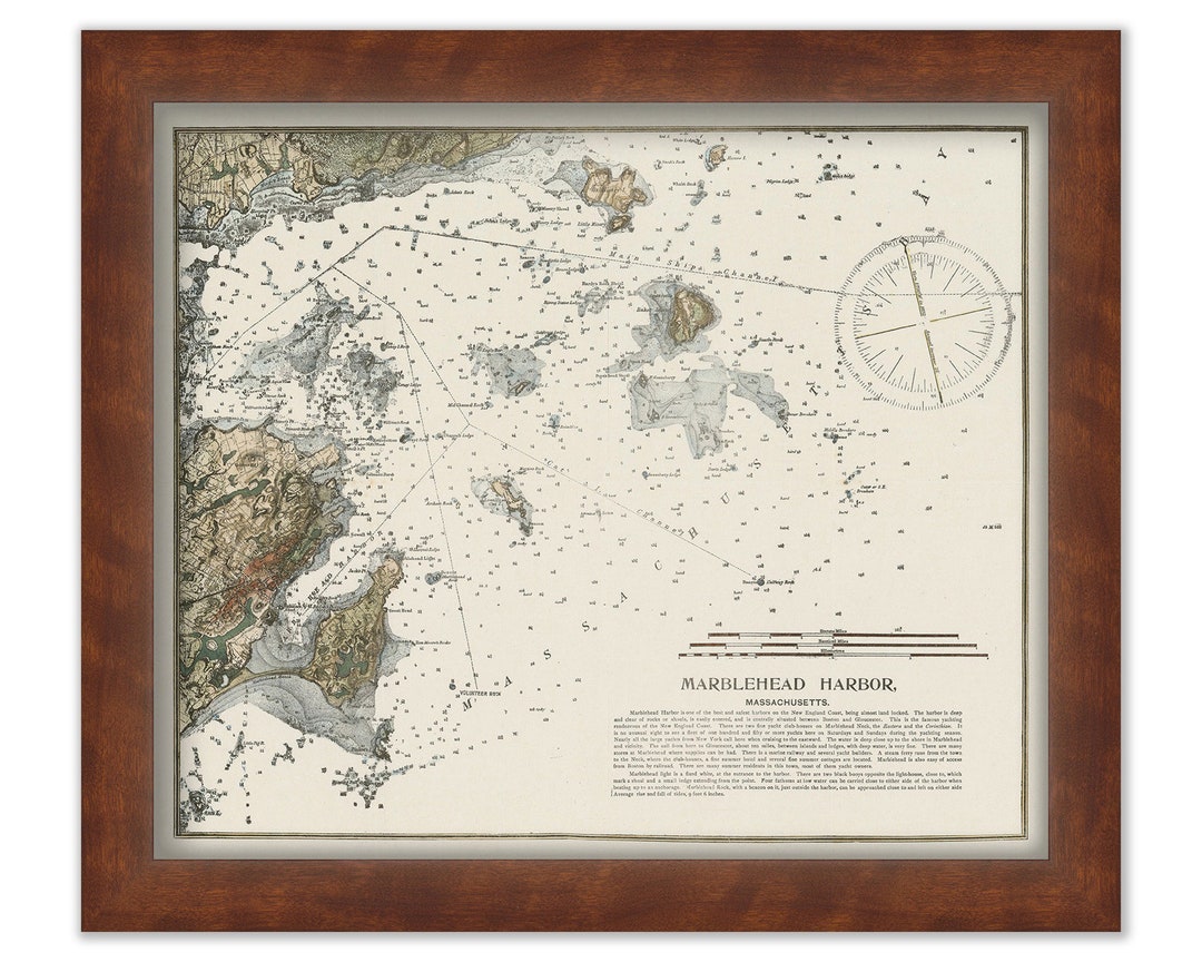 MARBLEHEAD HARBOR, Massachusetts Nautical Chart - Etsy