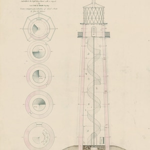JUPITER INLET LIGHTHOUSE, Florida - Drawing and Plan of the Lighthouse ...