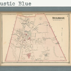 MELROSE, Massachusetts 1875 Map - Replica or Genuine ORIGINAL - Etsy
