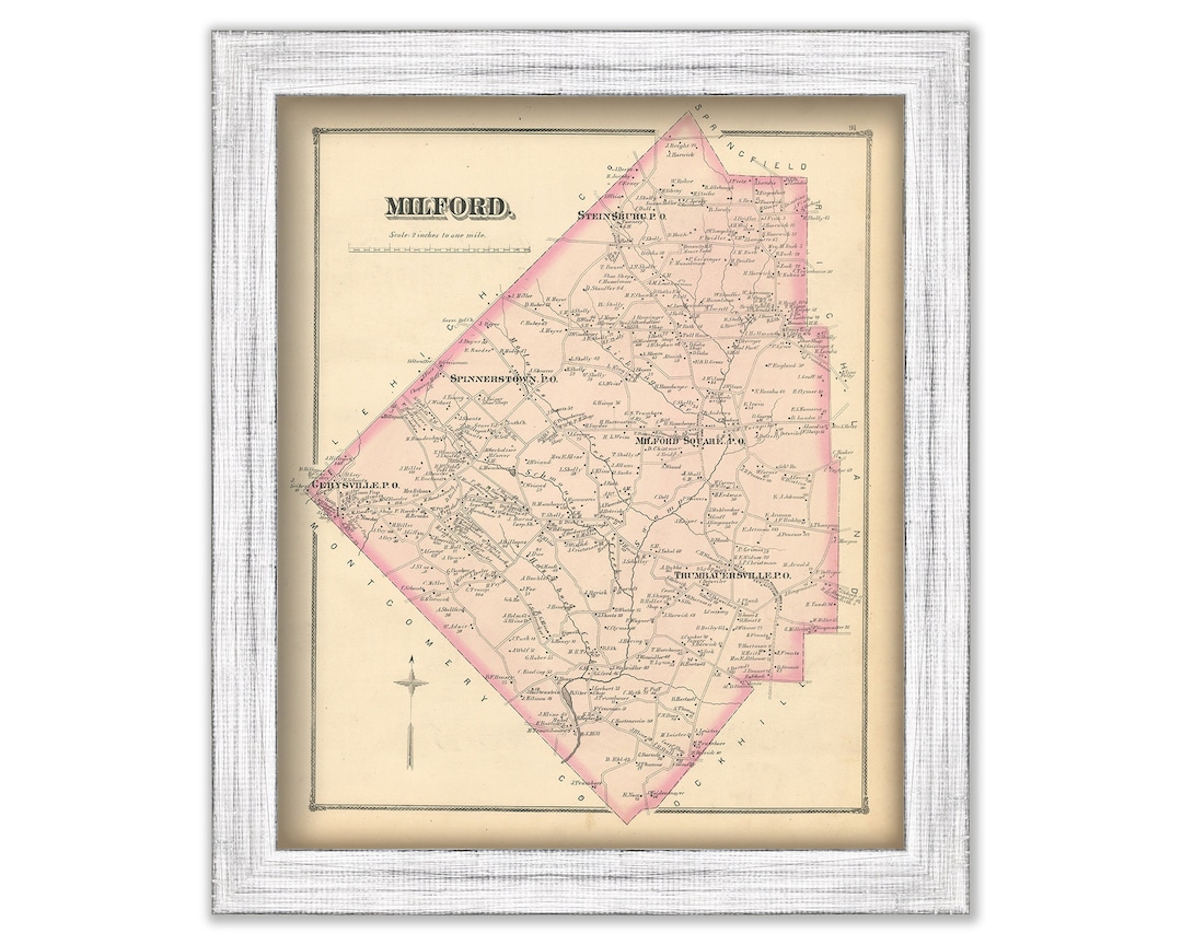 MILFORD, Pennsylvania - 1876 Map - Etsy