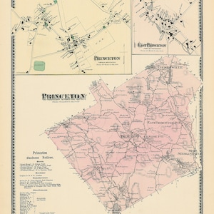 Town of PRINCETON, Massachusetts 1870 Map - Etsy