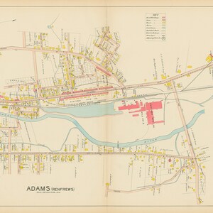 Village of ADAMS, Massachusetts 1904 Map - Replica or Genuine Original ...