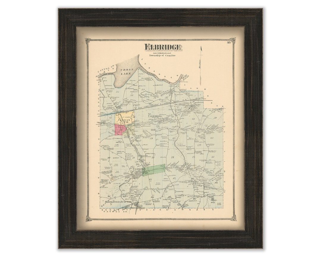 ELBRIDGE, New York - 1874 Map - Etsy