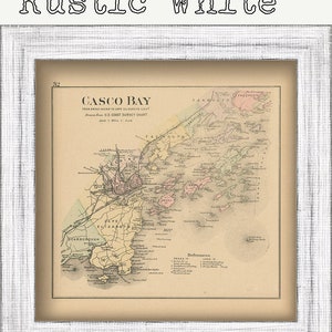 Casco Bay, Maine 1890 Map - Etsy