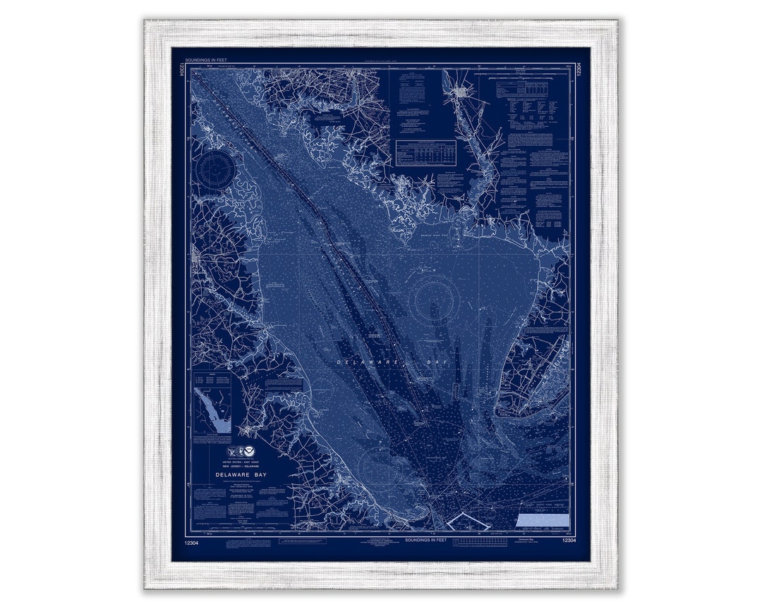 DELAWARE BAY, Delaware and New Jersey - 2017 Nautical Chart Blueprint ...
