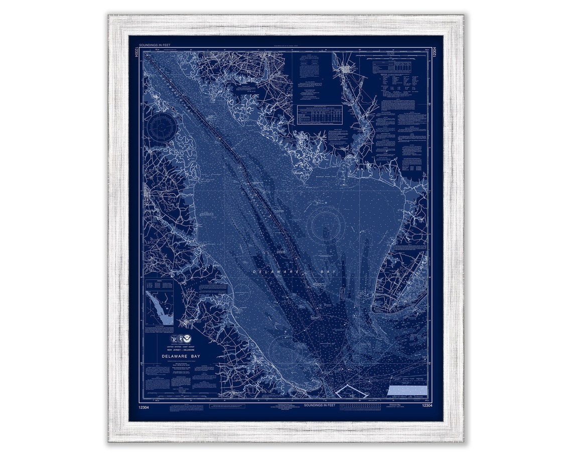 DELAWARE BAY Delaware and New Jersey 2017 Nautical Chart | Etsy