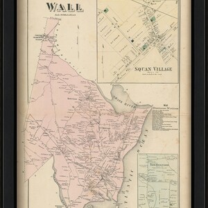 WALL TOWNSHIP, New Jersey 1873 Map - Replica or Genuine ORIGINAL - Etsy