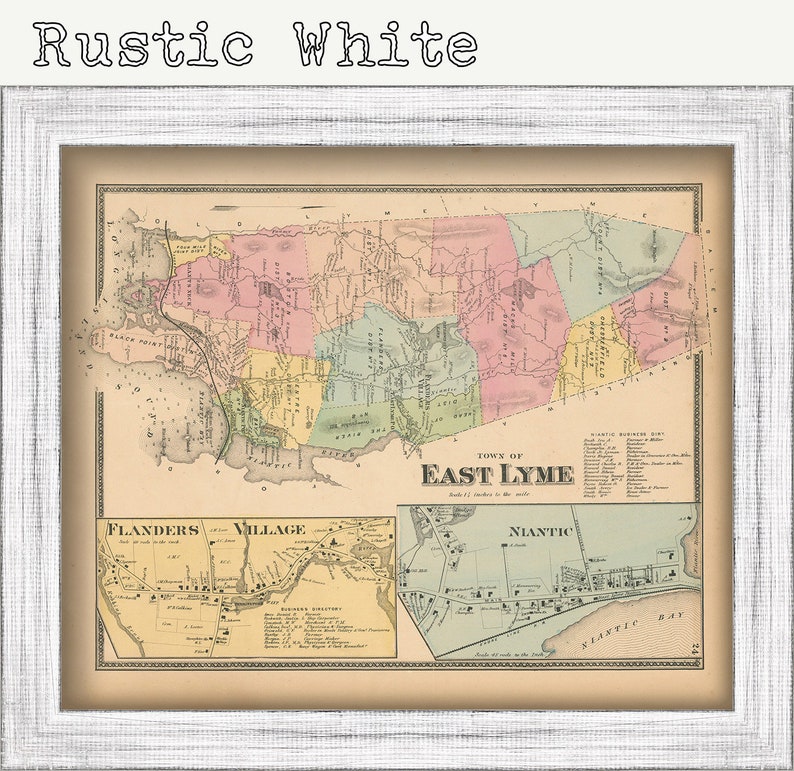 EAST LYME Connecticut 1868 Map - Etsy