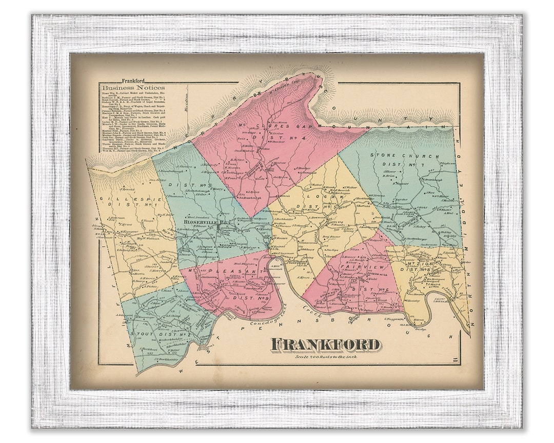 FRANKFORD, Pennsylvania 1872 Map - Replica or Genuine ORIGINAL - Etsy