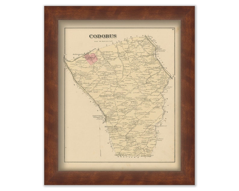 CODORUS, Pennsylvania 1876 Map - Replica or Genuine ORIGINAL - Etsy