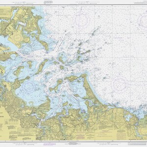BOSTON HARBOR, Massachusetts - Nautical Chart 1979 - Etsy