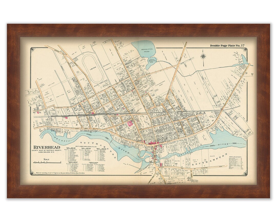 Riverhead, Long Island Map 1916 - 0051 - Etsy