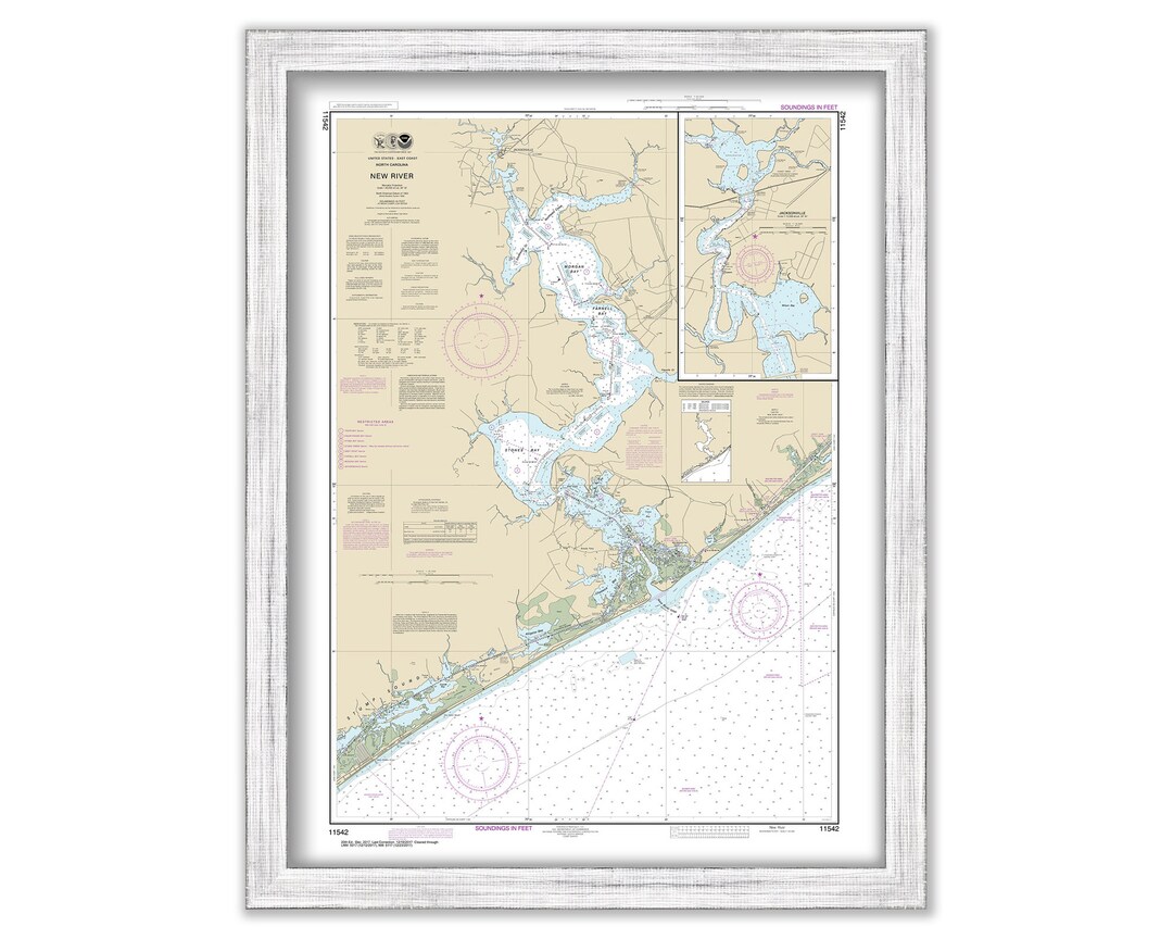 NEW RIVER, North Carolina - 2017 Nautical Chart - Etsy