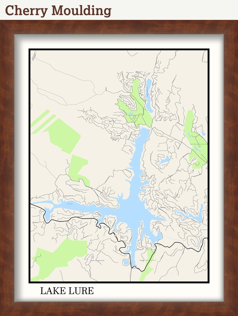 LAKE LURE North Carolina Contemporary Map Poster - Etsy