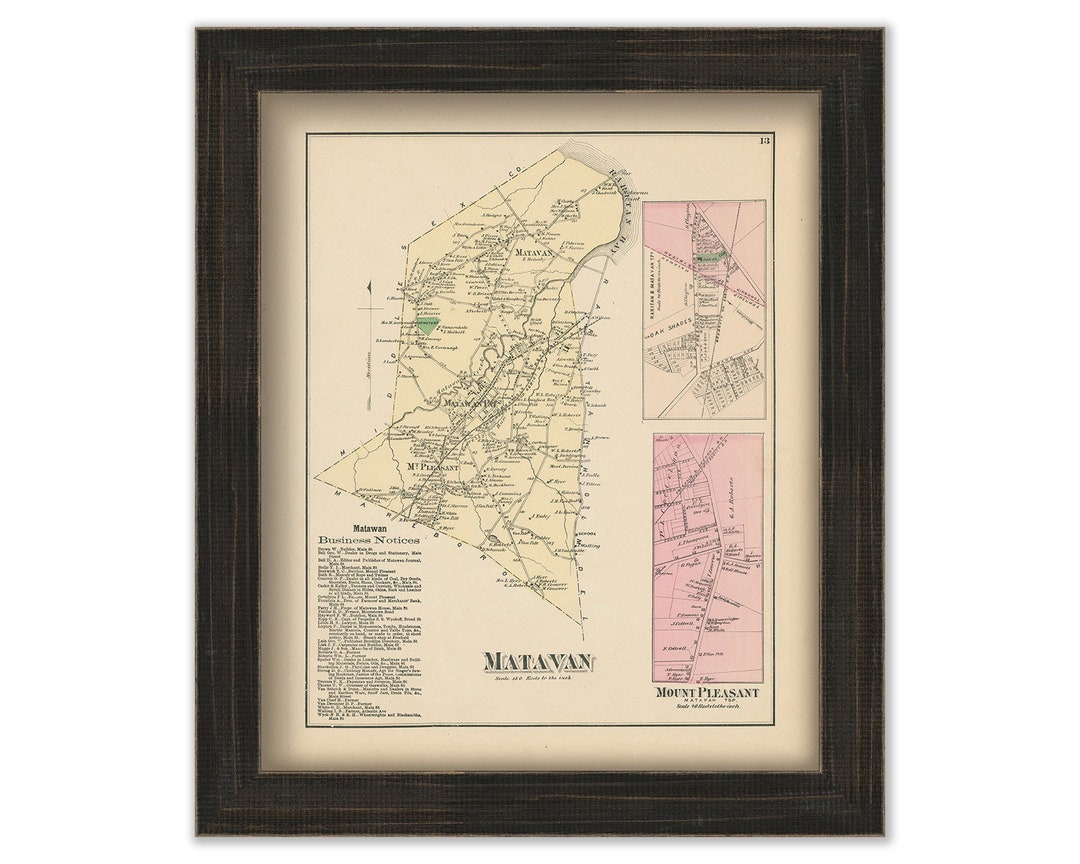 MATAVAN/MATAWAN, New Jersey 1873 Map - Replica or Genuine ORIGINAL - Etsy