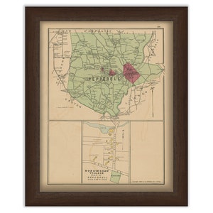 PEPPERELL, Massachusetts 1889 Map - Replica or Genuine ORIGINAL - Etsy
