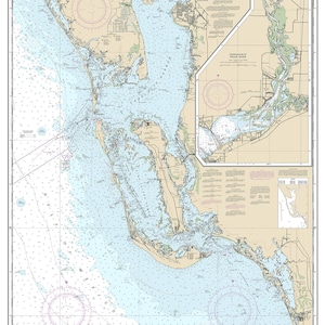 SANIBEL ISLAND and CAPTIVA, Florida - 2015 Nautical Chart - Etsy