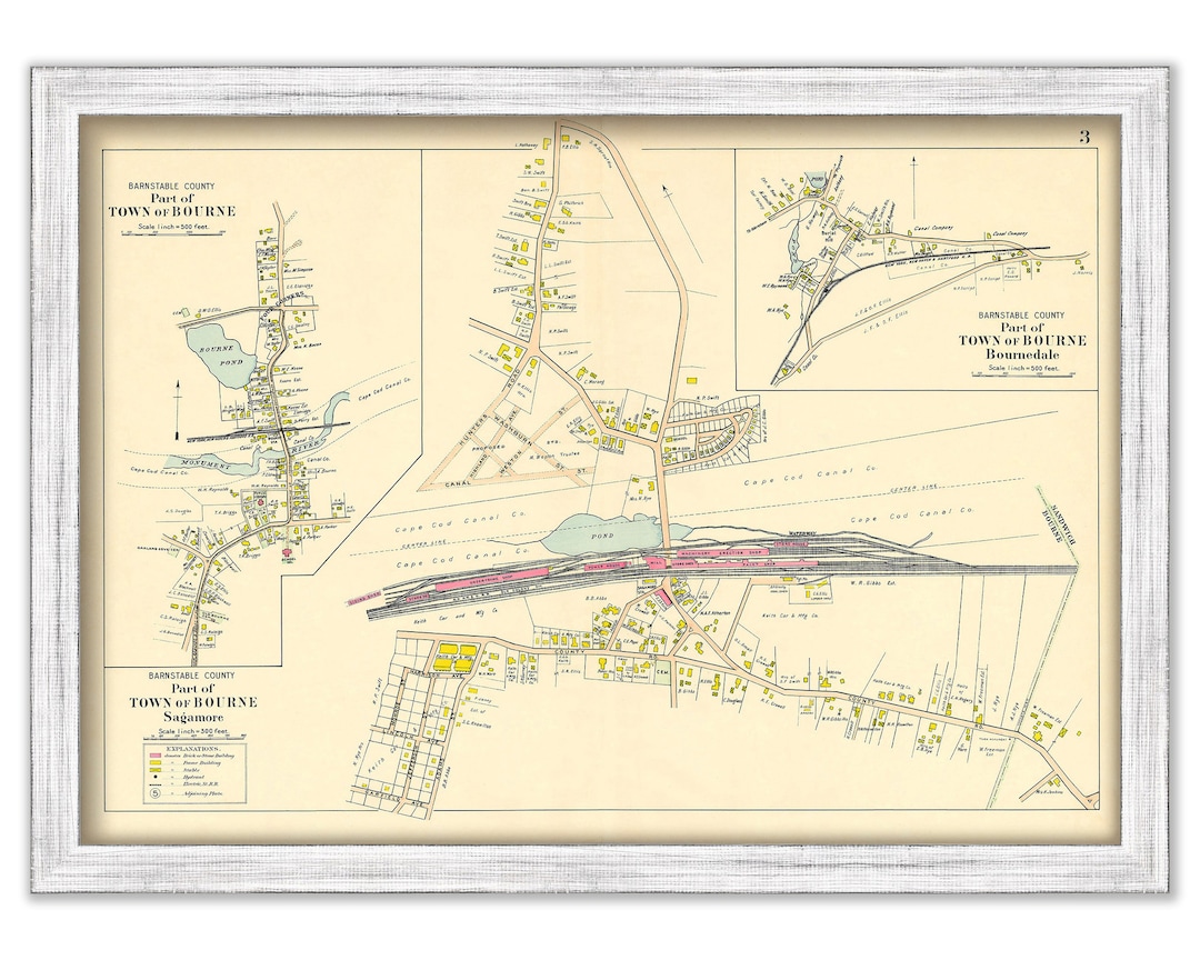 BOURNEDALE and Town of BOURNE, Massachusetts 1910 - Etsy