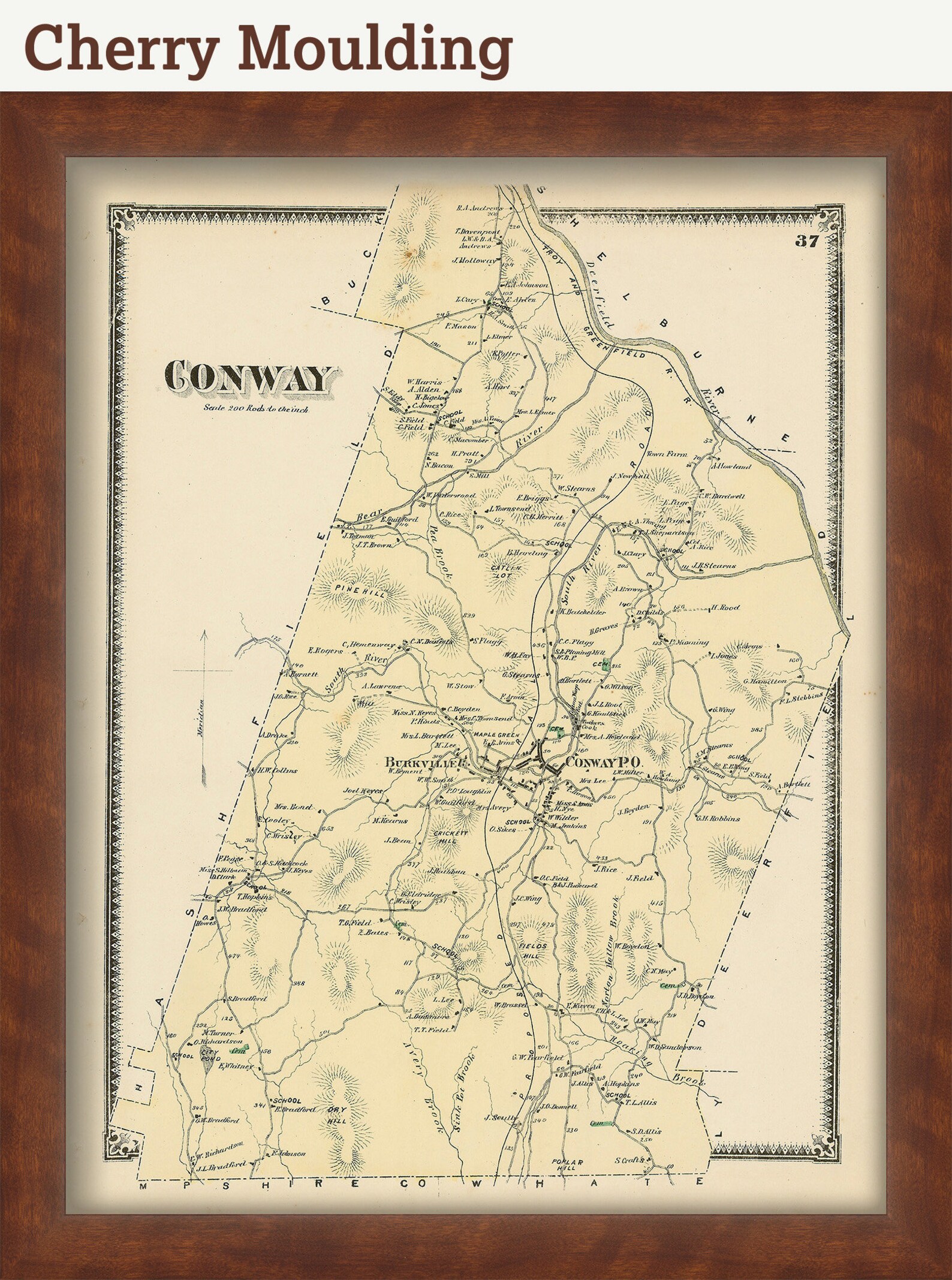 Town of CONWAY Massachusetts 1871 Map - Etsy.de