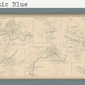 DANBURY, SUNCOOK and HENNIKER, New Hampshire 1892 Map, Replica or ...