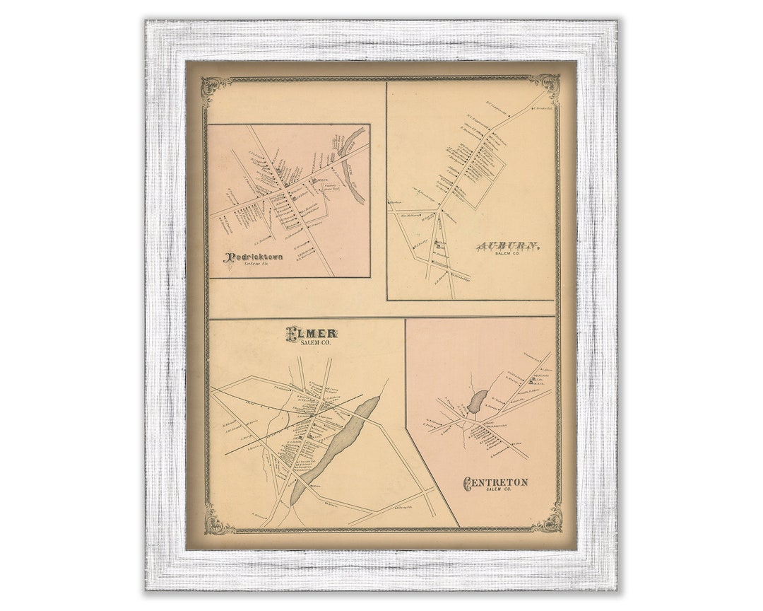 Pedricktown, Elmer, Aubury and Centerton, New Jersey 1879 Map - Etsy Sweden
