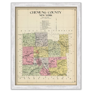 CHEMUNG County, New York 1912 Map, Replica or GENUINE ORIGINAL - Etsy