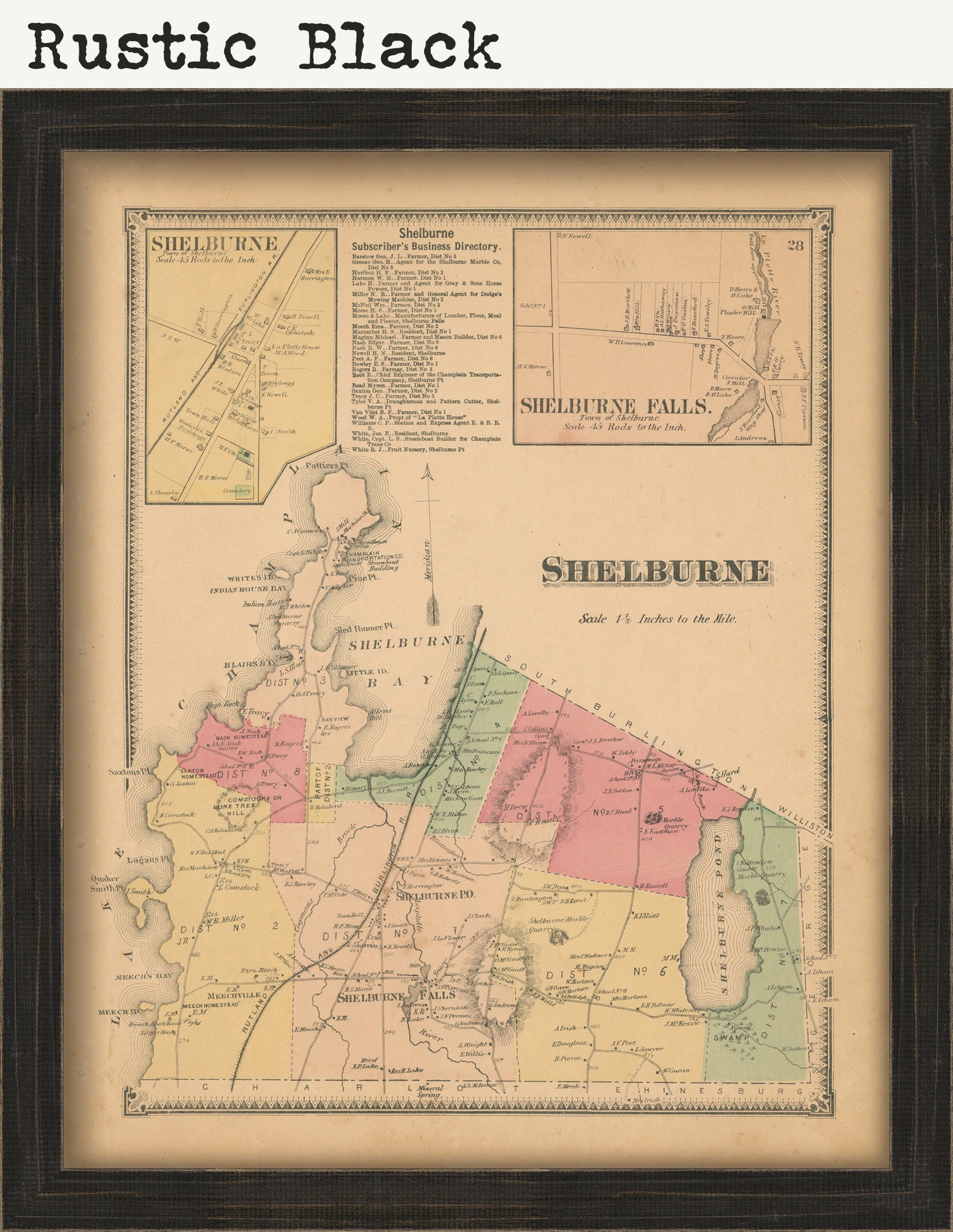 SHELBURNE Vermont 1869 Map | Etsy