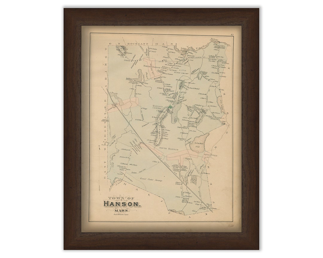 GENUINE ORIGINAL Map of HANSON, Massachusetts 1879 - Etsy