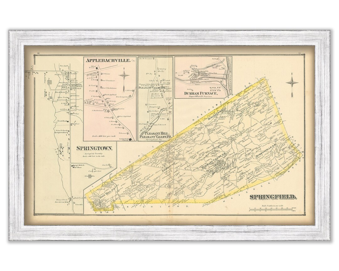 SPRINGFIELD, Pennsylvania - 1876 Map - Etsy