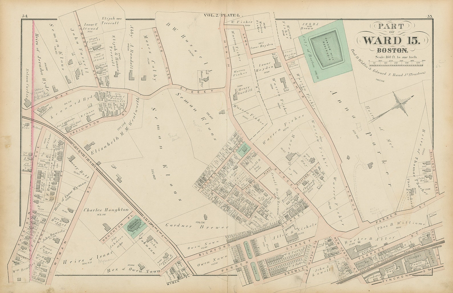 BOSTON Massachusetts 1917 Map Plate 34 Kenmore Square - Etsy