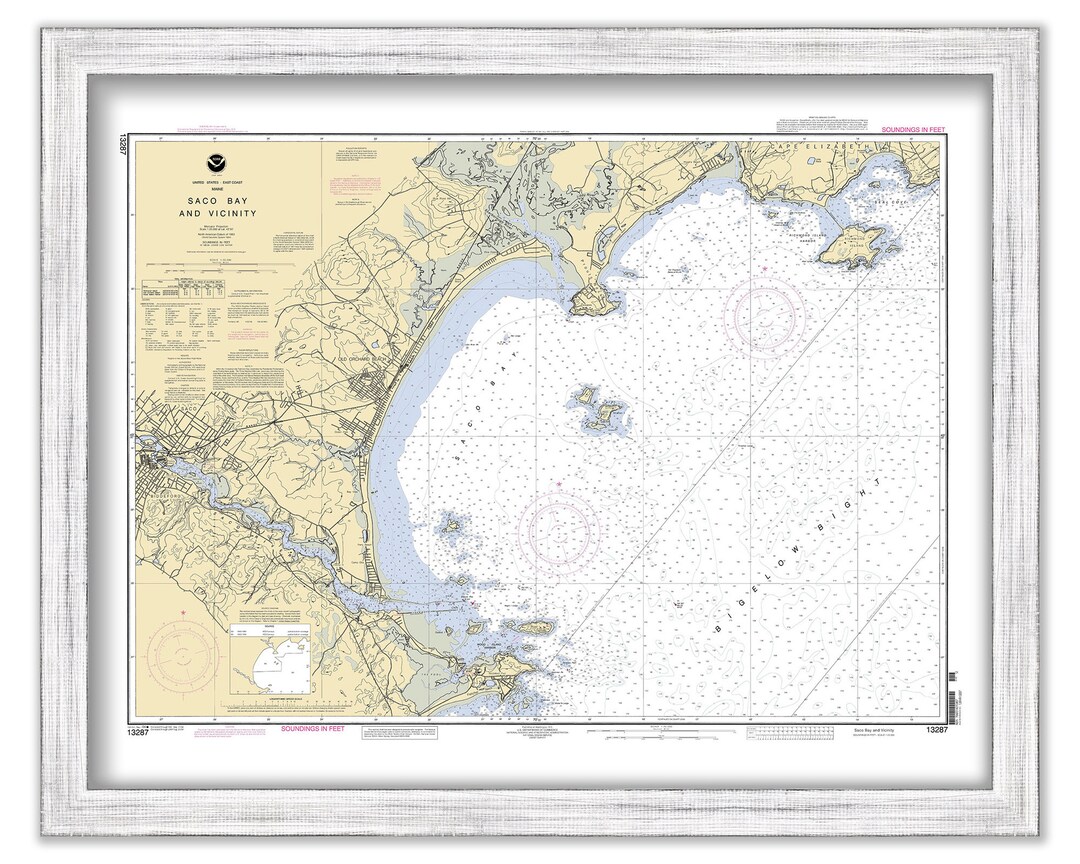 SACO BAY and VICINITY, Maine - 2004 Nautical Chart - Etsy