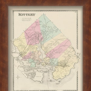 Town of KITTERY, Maine 1872 Map - Etsy