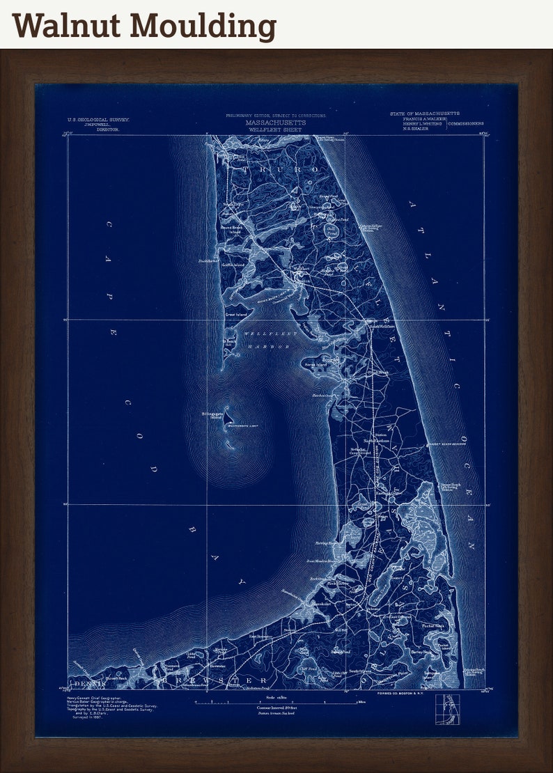 WELLFLEET, TRURO and EASTHAM, Massachusetts 1890 - Topographic Map ...