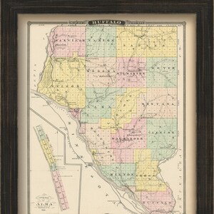 BUFFALO COUNTY, Wisconsin 1878 Map, Replica or Genuine Original - Etsy