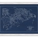 Wellesley, Massachusetts - Survey Map From 1940 - Blue Print Version ...