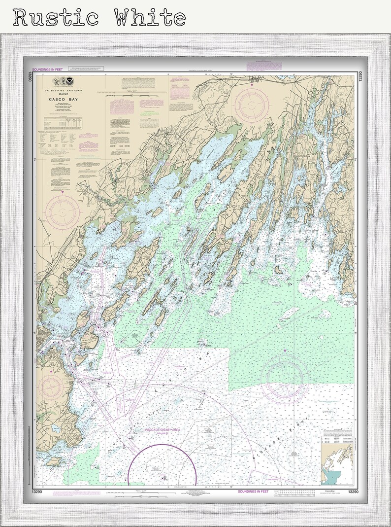 CASCO BAY Maine 2019 Nautical Chart - Etsy