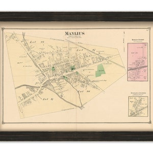MANLIUS, New York - 1874 Map - Etsy