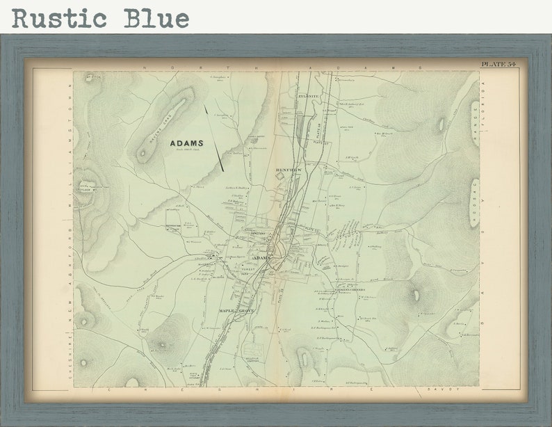 ADAMS Massachusetts 1904 Map Replica or Genuine Original - Etsy